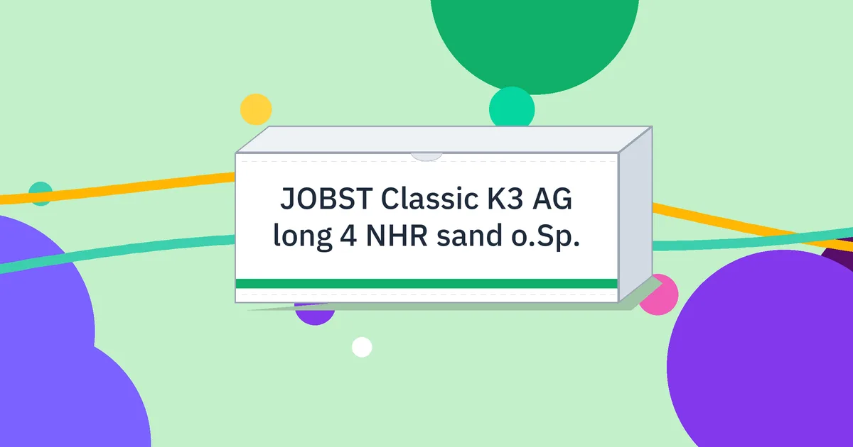 Symbolbild: Packung mit der Aufschrift JOBST Classic K3 AG long 4 NHR sand o.Sp. (PZN 13072136) – Verfügbarkeit und Bezug in Apotheken in Frankfurt am Main