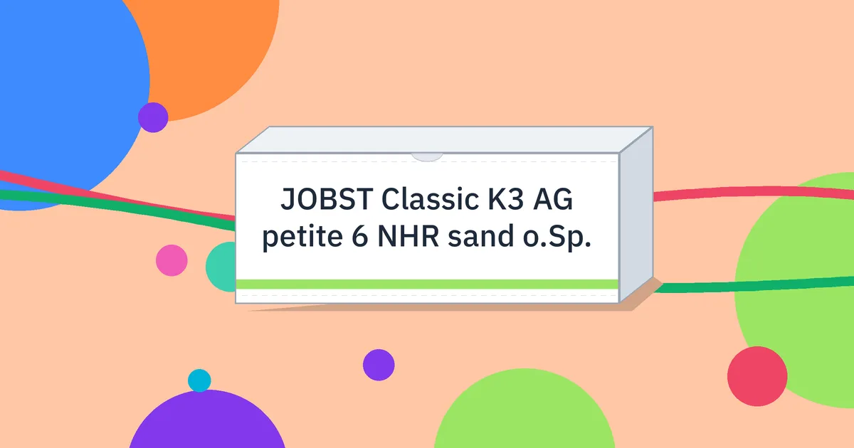 Symbolbild: Packung mit der Aufschrift JOBST Classic K3 AG petite 6 NHR sand o.Sp. (PZN 13072969) – Verfügbarkeit und Bezug in Apotheken in Frankfurt am Main