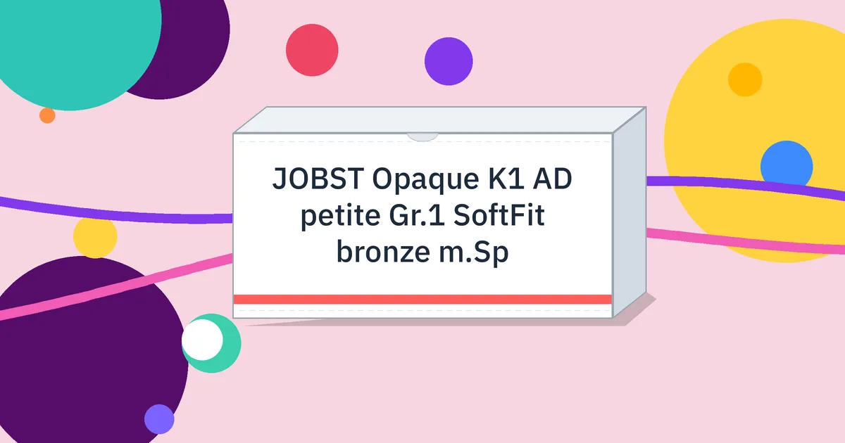 Symbolbild: Packung mit der Aufschrift JOBST Opaque K1 AD petite Gr.1 SoftFit bronze m.Sp (PZN 13079173) – Verfügbarkeit und Bezug in Apotheken in Frankfurt am Main