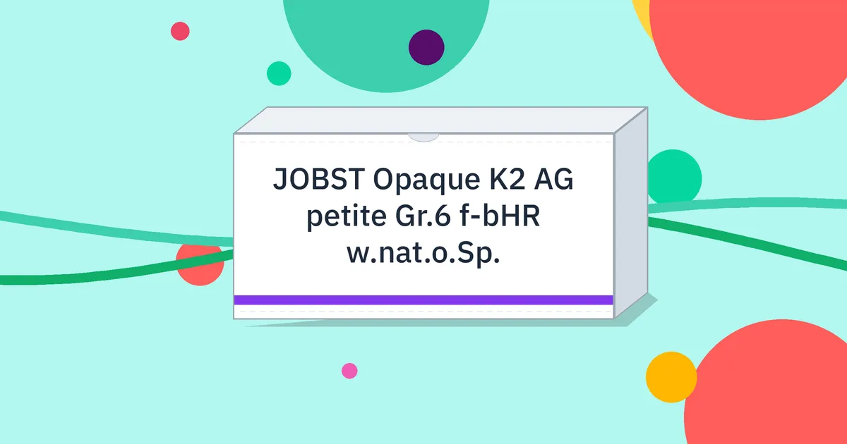 Symbolbild: Packung mit der Aufschrift JOBST Opaque K2 AG petite Gr.6 f-bHR w.nat.o.Sp. (PZN 11255602) – Verfügbarkeit und Bezug in Apotheken in Frankfurt am Main