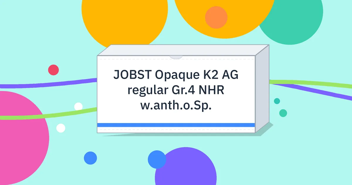 Symbolbild: Packung mit der Aufschrift JOBST Opaque K2 AG regular Gr.4 NHR w.anth.o.Sp. (PZN 16283129) – Verfügbarkeit und Bezug in Apotheken in Frankfurt am Main