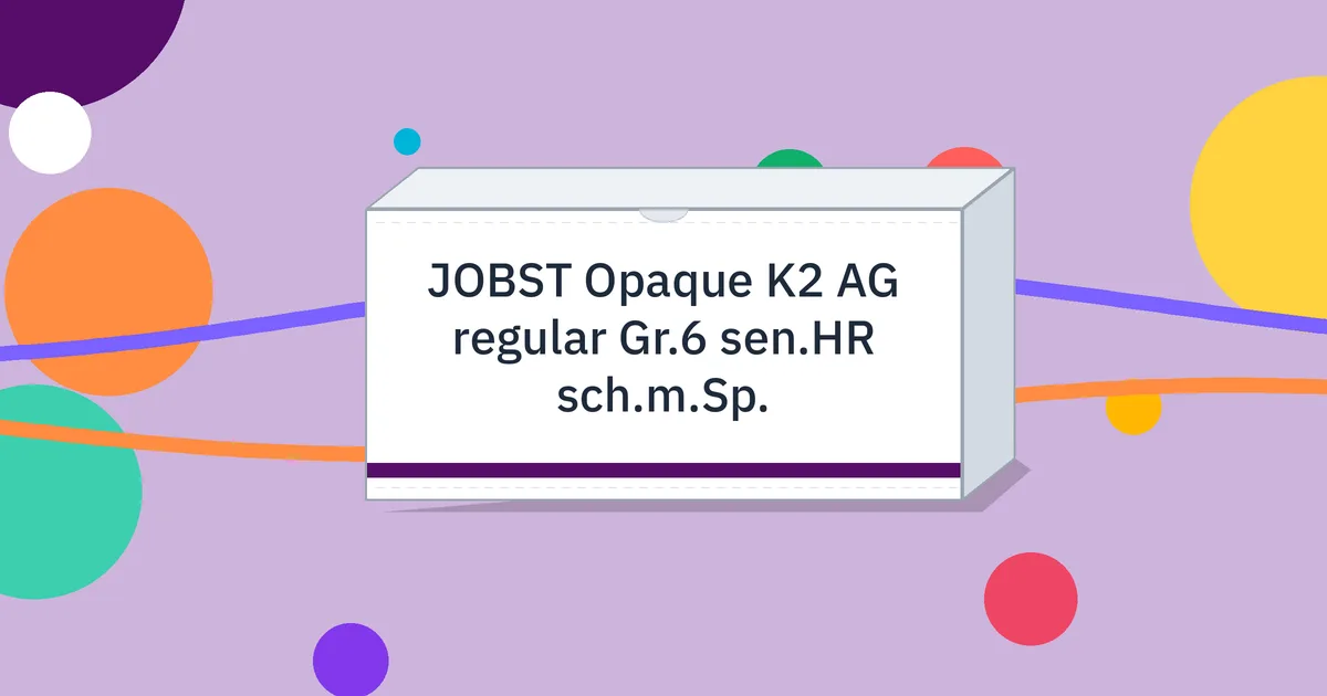Symbolbild: Packung mit der Aufschrift JOBST Opaque K2 AG regular Gr.6 sen.HR sch.m.Sp. (PZN 12142863) – Verfügbarkeit und Bezug in Apotheken in Frankfurt am Main
