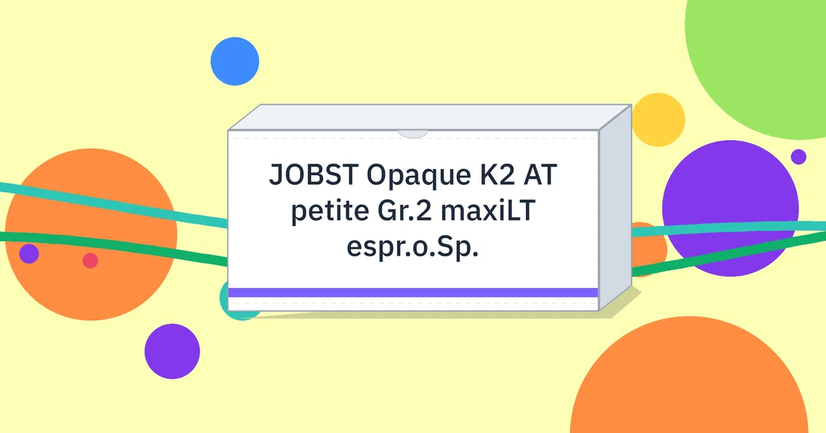 Symbolbild: Packung mit der Aufschrift JOBST Opaque K2 AT petite Gr.2 maxiLT espr.o.Sp. (PZN 16291643) – Verfügbarkeit und Bezug in Apotheken in Frankfurt am Main