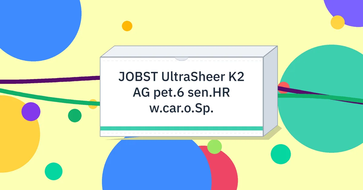 Symbolbild: Packung mit der Aufschrift JOBST UltraSheer K2 AG pet.6 sen.HR w.car.o.Sp. (PZN 11265581) – Verfügbarkeit und Bezug in Apotheken in Frankfurt am Main