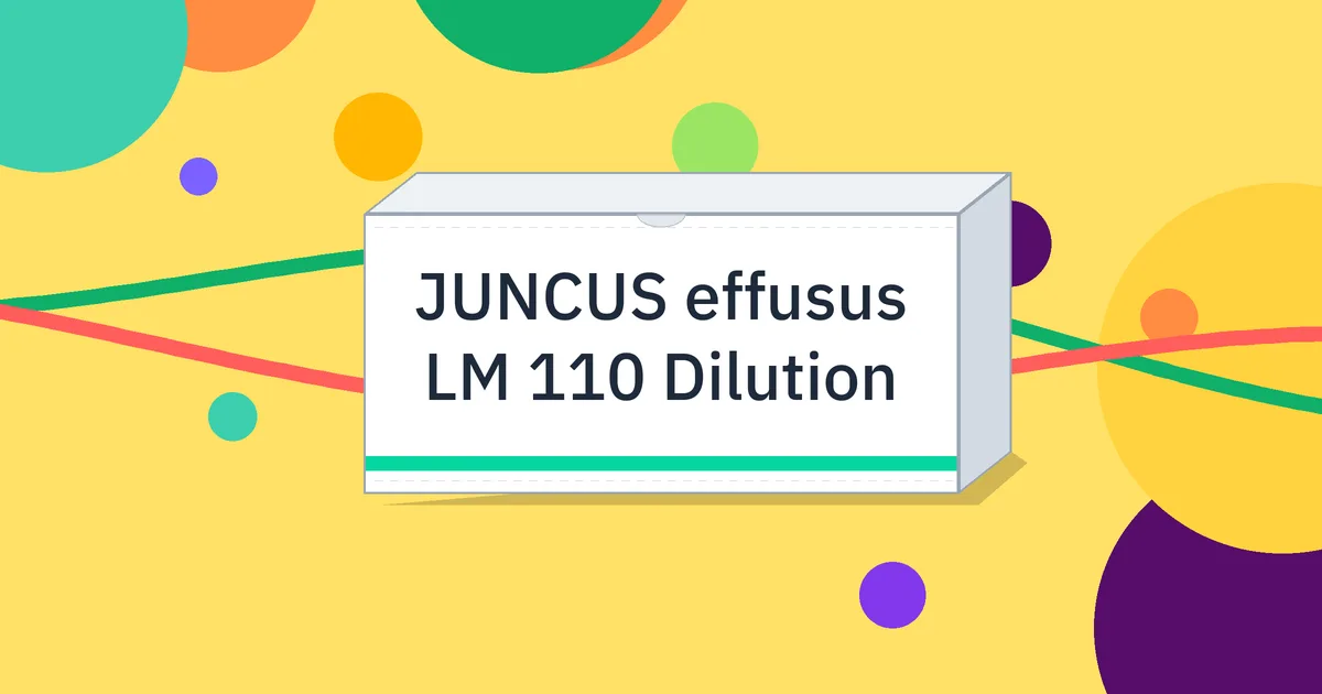 Symbolbild: Packung mit der Aufschrift JUNCUS effusus LM 110 Dilution (PZN 13564454) – Verfügbarkeit und Bezug in Apotheken in Frankfurt am Main