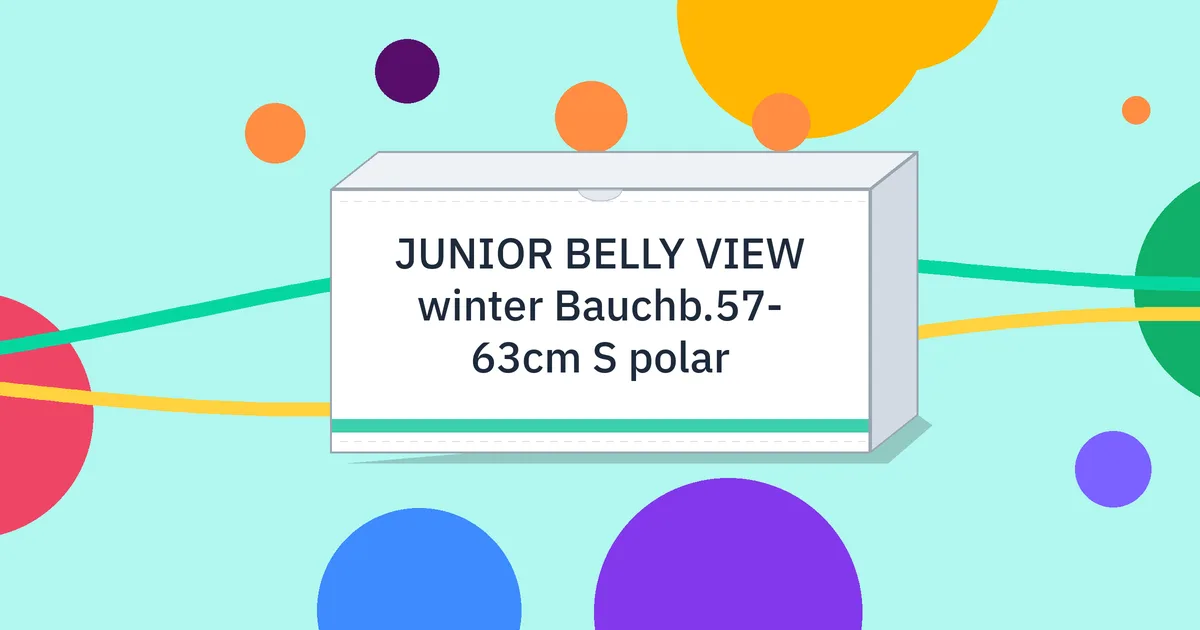 Symbolbild: Packung mit der Aufschrift JUNIOR BELLY VIEW winter Bauchb.57-63cm S polar (PZN 16537707) – Verfügbarkeit und Bezug in Apotheken in Frankfurt am Main