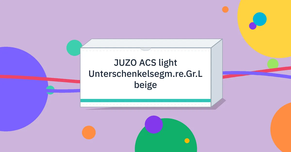 Symbolbild: Packung mit der Aufschrift JUZO ACS light Unterschenkelsegm.re.Gr.L beige (PZN 13884934) – Verfügbarkeit und Bezug in Apotheken in Frankfurt am Main