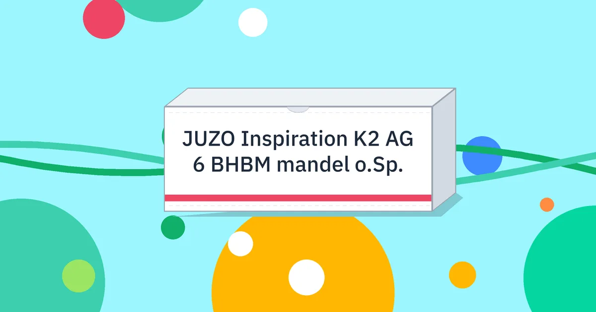 Symbolbild: Packung mit der Aufschrift JUZO Inspiration K2 AG 6 BHBM mandel o.Sp. (PZN 14876919) – Verfügbarkeit und Bezug in Apotheken in Frankfurt am Main