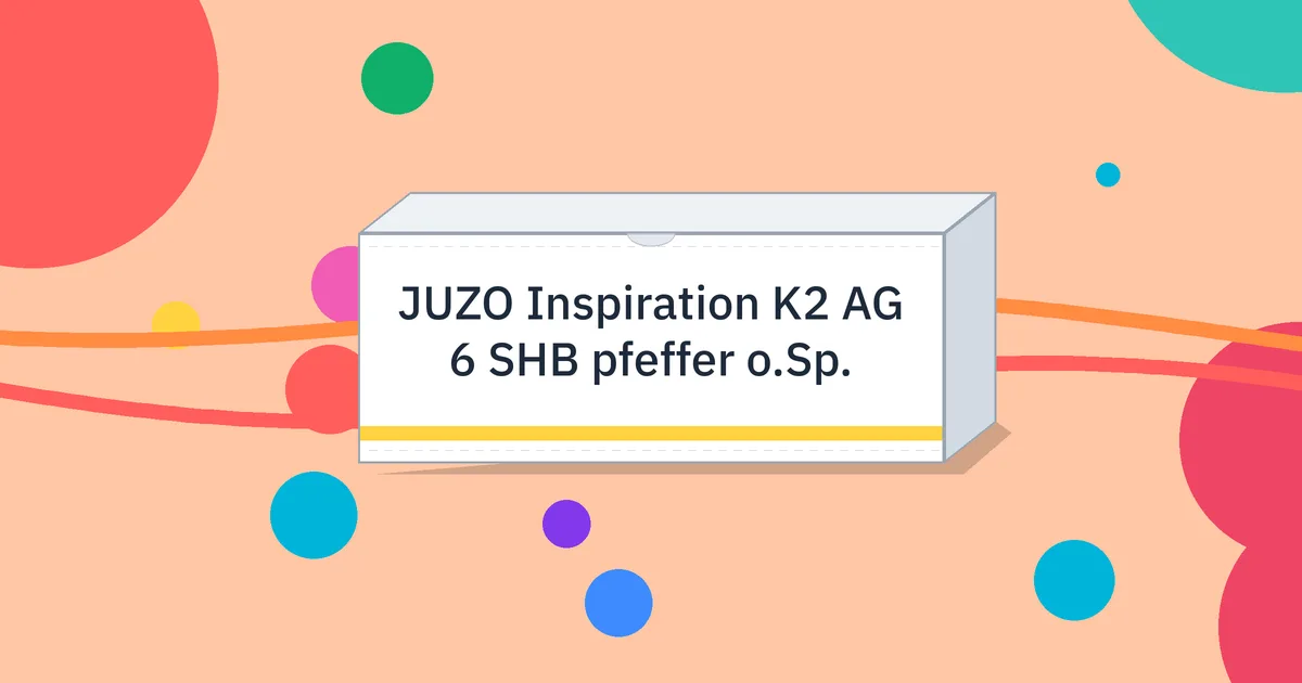 Symbolbild: Packung mit der Aufschrift JUZO Inspiration K2 AG 6 SHB pfeffer o.Sp. (PZN 14919830) – Verfügbarkeit und Bezug in Apotheken in Frankfurt am Main