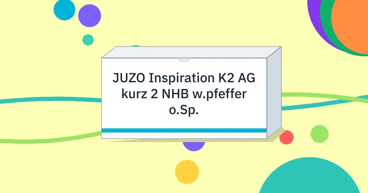 Symbolbild: Packung mit der Aufschrift JUZO Inspiration K2 AG kurz 2 NHB w.pfeffer o.Sp. (PZN 14947967) – Verfügbarkeit und Bezug in Apotheken in Frankfurt am Main