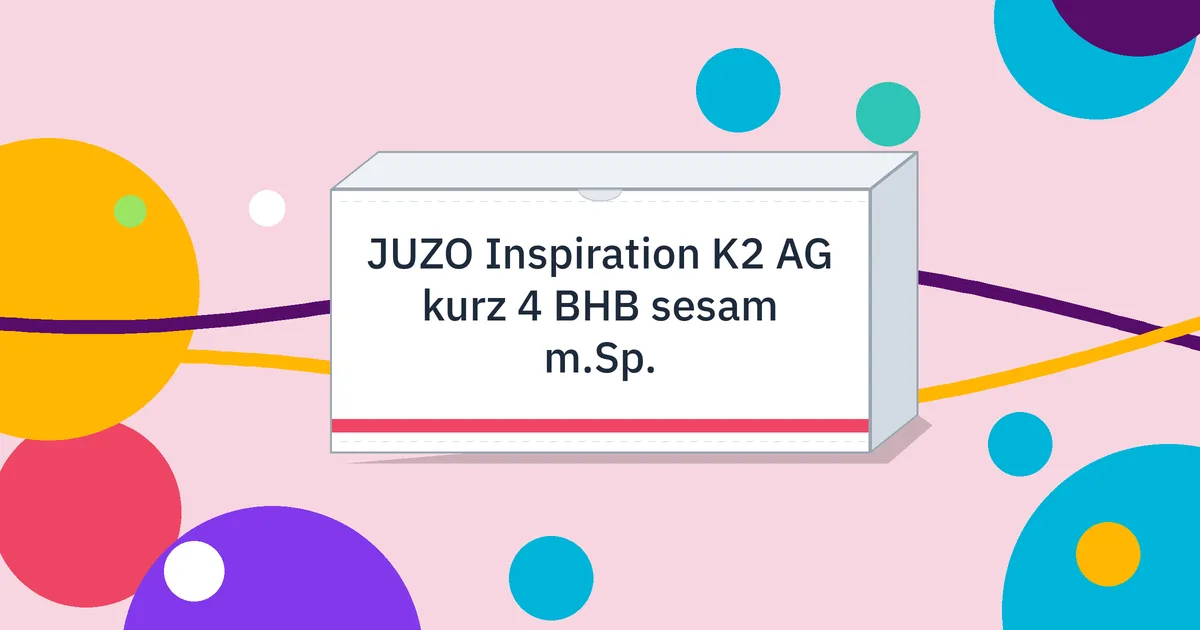 Symbolbild: Packung mit der Aufschrift JUZO Inspiration K2 AG kurz 4 BHB sesam m.Sp. (PZN 14834111) – Verfügbarkeit und Bezug in Apotheken in Frankfurt am Main