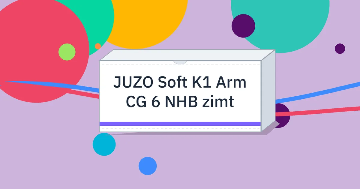 Symbolbild: Packung mit der Aufschrift JUZO Soft K1 Arm CG 6 NHB zimt (PZN 15507035) – Verfügbarkeit und Bezug in Apotheken in Frankfurt am Main