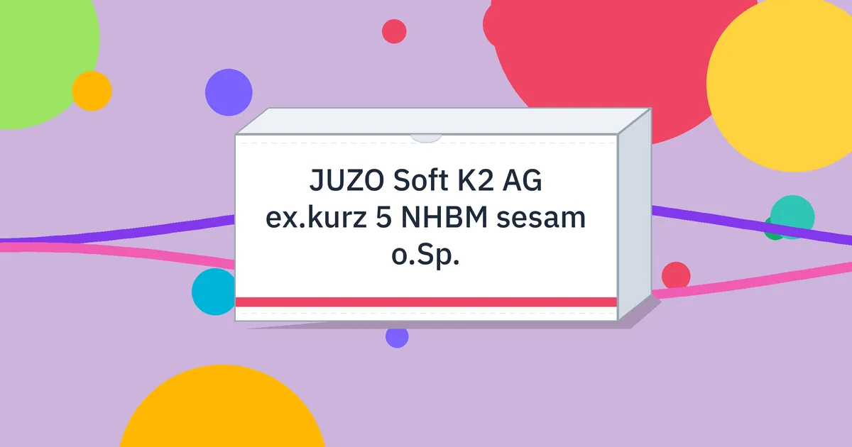 Symbolbild: Packung mit der Aufschrift JUZO Soft K2 AG ex.kurz 5 NHBM sesam o.Sp. (PZN 15002306) – Verfügbarkeit und Bezug in Apotheken in Frankfurt am Main