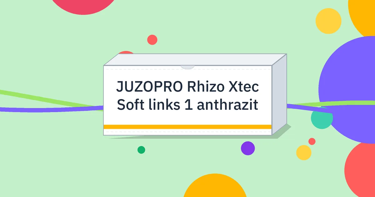 Symbolbild: Packung mit der Aufschrift JUZOPRO Rhizo Xtec Soft links 1 anthrazit (PZN 16766313) – Verfügbarkeit und Bezug in Apotheken in Frankfurt am Main