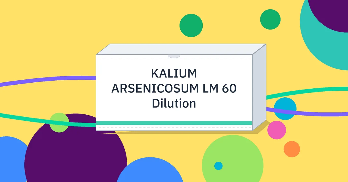 Symbolbild: Packung mit der Aufschrift KALIUM ARSENICOSUM LM 60 Dilution (PZN 12917270) – Verfügbarkeit und Bezug in Apotheken in Frankfurt am Main