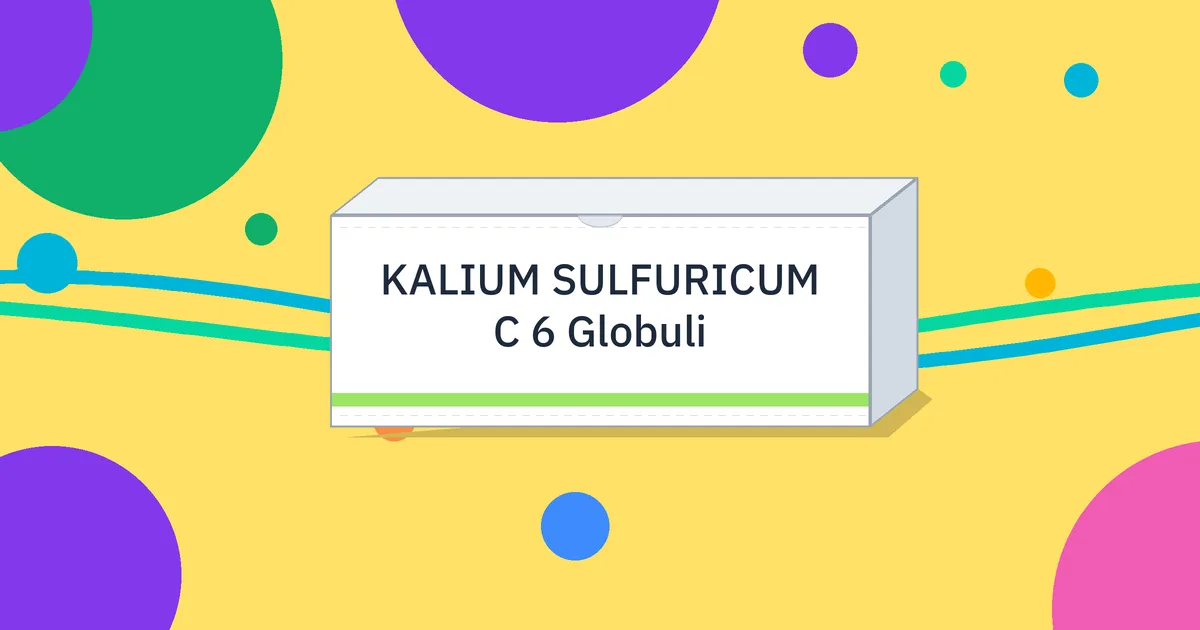 Symbolbild: Packung mit der Aufschrift KALIUM SULFURICUM C 6 Globuli (PZN 07248051) – Verfügbarkeit und Bezug in Apotheken in Frankfurt am Main