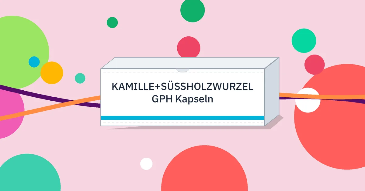 Symbolbild: Packung mit der Aufschrift KAMILLE+SÜSSHOLZWURZEL GPH Kapseln (PZN 05530412) – Verfügbarkeit und Bezug in Apotheken in Frankfurt am Main