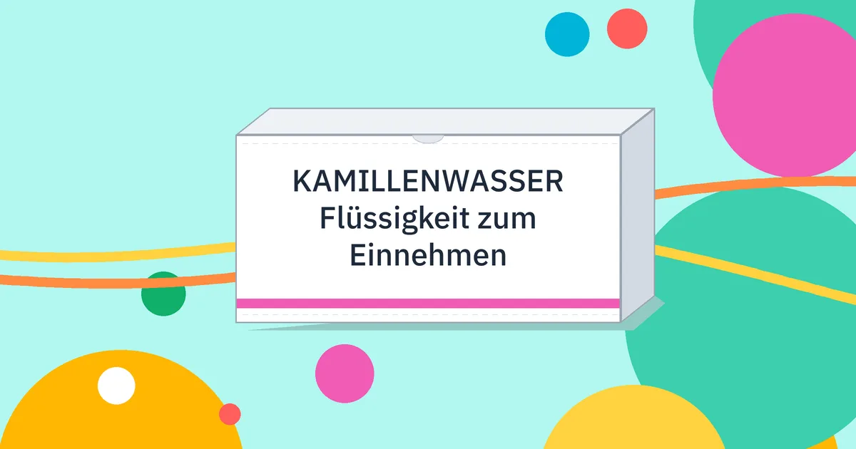 Symbolbild: Packung mit der Aufschrift KAMILLENWASSER Flüssigkeit zum Einnehmen (PZN 15401093) – Verfügbarkeit und Bezug in Apotheken in Frankfurt am Main