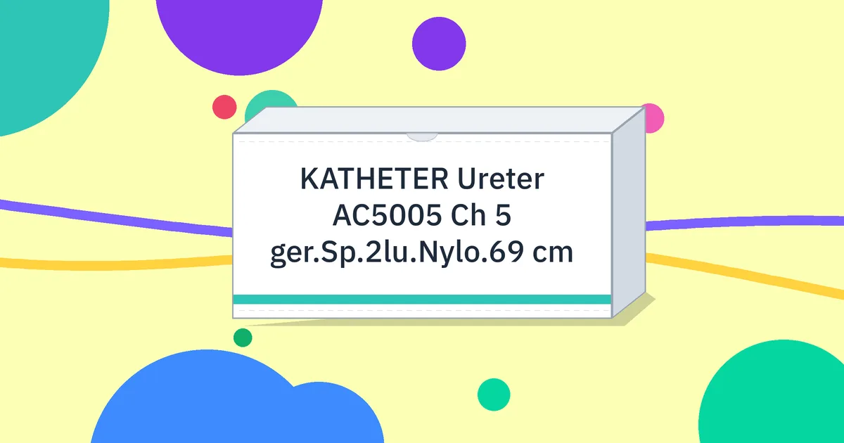 Symbolbild: Packung mit der Aufschrift KATHETER Ureter AC5005 Ch 5 ger.Sp.2lu.Nylo.69 cm (PZN 00153809) – Verfügbarkeit und Bezug in Apotheken in Frankfurt am Main