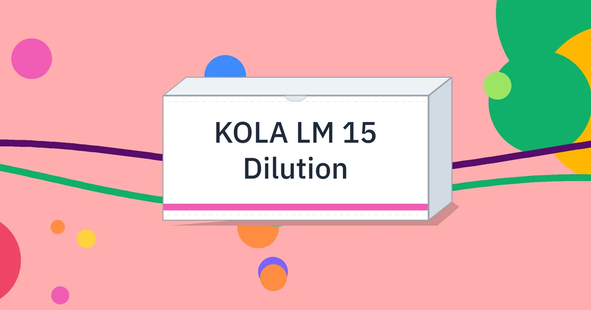 Symbolbild: Packung mit der Aufschrift KOLA LM 15 Dilution (PZN 13519471) – Verfügbarkeit und Bezug in Apotheken in Frankfurt am Main