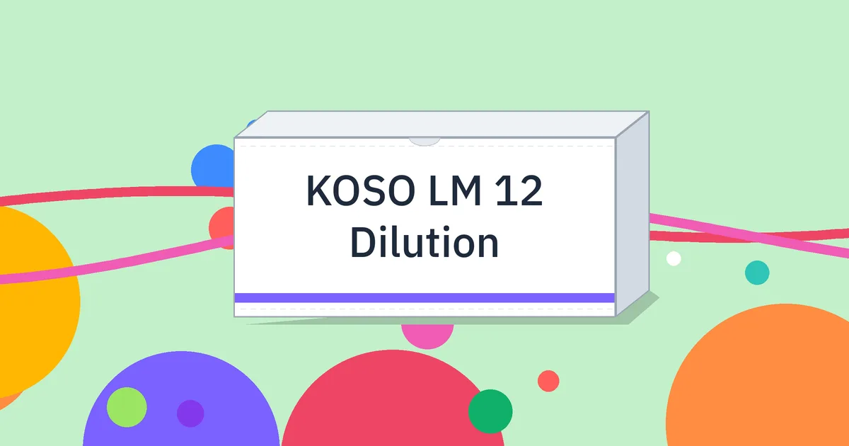 Symbolbild: Packung mit der Aufschrift KOSO LM 12 Dilution (PZN 13519867) – Verfügbarkeit und Bezug in Apotheken in Frankfurt am Main