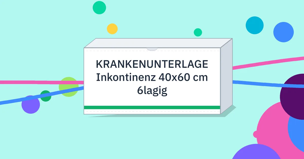 Symbolbild: Packung mit der Aufschrift KRANKENUNTERLAGE Inkontinenz 40x60 cm 6lagig (PZN 10787082) – Verfügbarkeit und Bezug in Apotheken in Frankfurt am Main