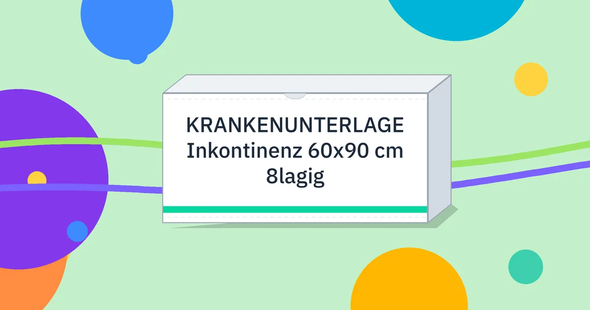 Symbolbild: Packung mit der Aufschrift KRANKENUNTERLAGE Inkontinenz 60x90 cm 8lagig (PZN 10787047) – Verfügbarkeit und Bezug in Apotheken in Frankfurt am Main