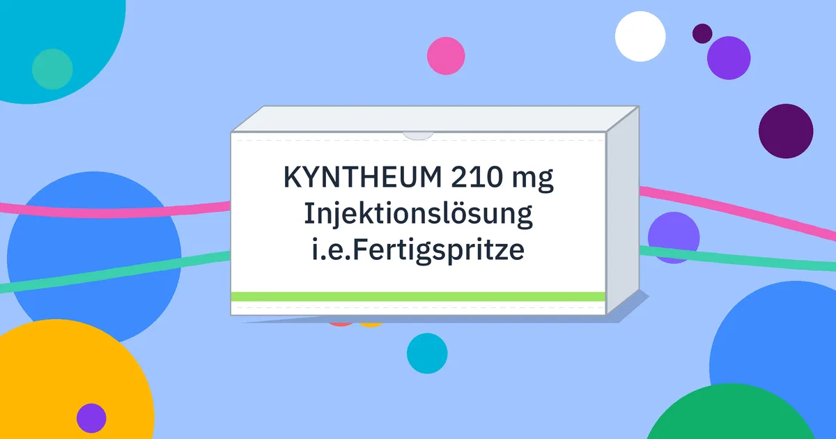 Symbolbild: Packung mit der Aufschrift KYNTHEUM 210 mg Injektionslösung i.e.Fertigspritze (PZN 17203411) – Verfügbarkeit und Bezug in Apotheken in Frankfurt am Main