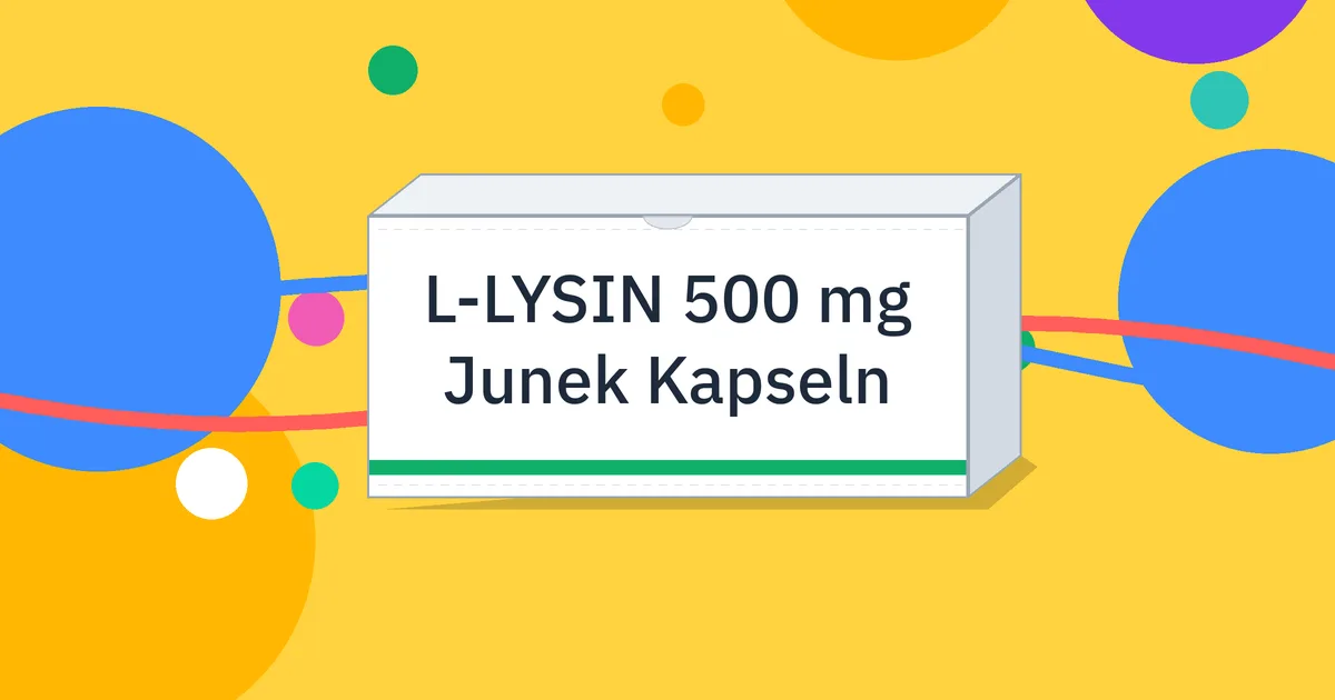 Symbolbild: Packung mit der Aufschrift L-LYSIN 500 mg Junek Kapseln (PZN 00134574) – Verfügbarkeit und Bezug in Apotheken in Frankfurt am Main