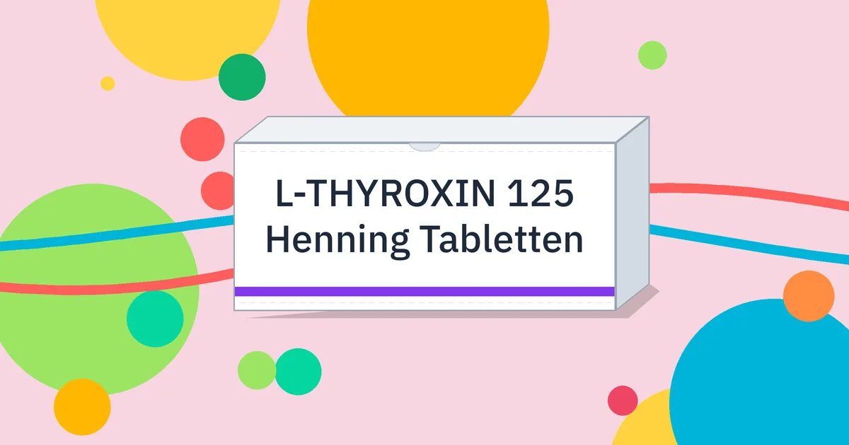 Symbolbild: Packung mit der Aufschrift L-THYROXIN 125 Henning Tabletten (PZN 02532801) – Verfügbarkeit und Bezug in Apotheken in Frankfurt am Main