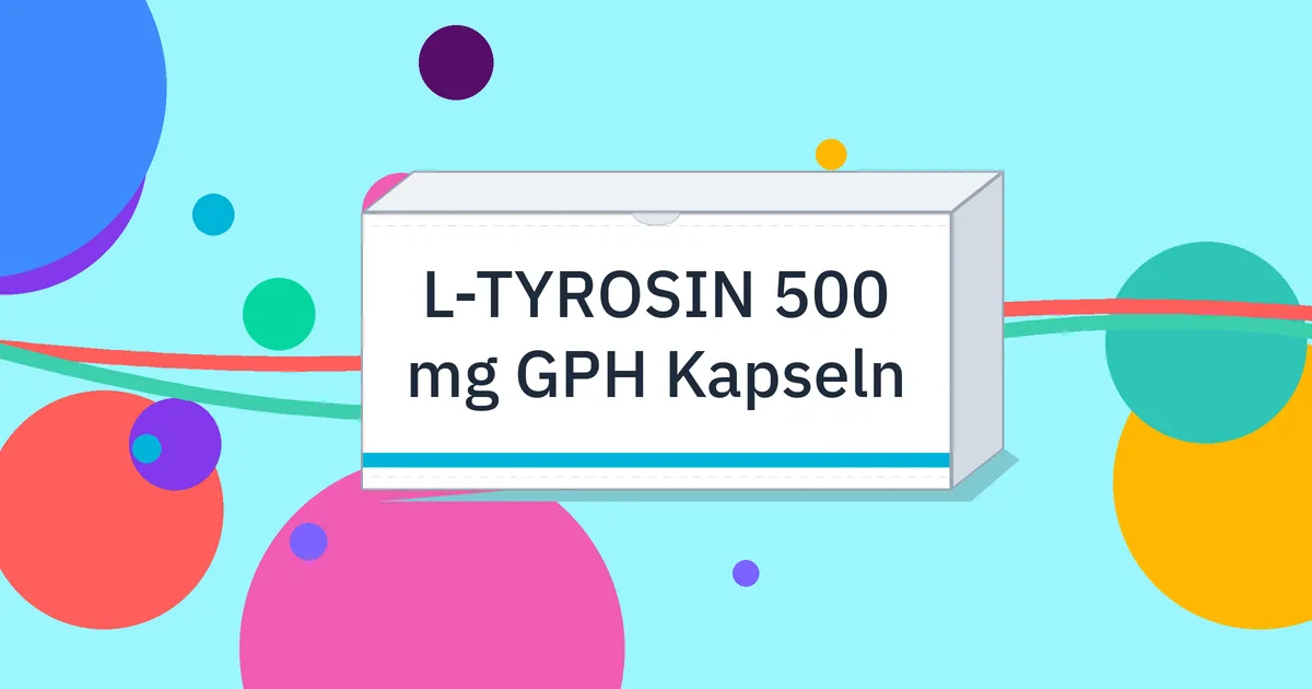 Symbolbild: Packung mit der Aufschrift L-TYROSIN 500 mg GPH Kapseln (PZN 09918923) – Verfügbarkeit und Bezug in Apotheken in Frankfurt am Main