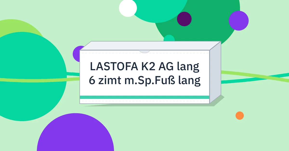 Symbolbild: Packung mit der Aufschrift LASTOFA K2 AG lang 6 zimt m.Sp.Fuß lang (PZN 13807336) – Verfügbarkeit und Bezug in Apotheken in Frankfurt am Main