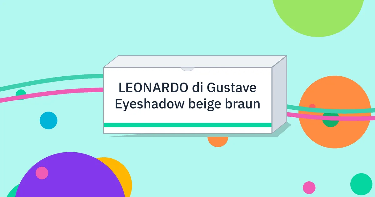 Symbolbild: Packung mit der Aufschrift LEONARDO di Gustave Eyeshadow beige braun (PZN 07797295) – Verfügbarkeit und Bezug in Apotheken in Frankfurt am Main