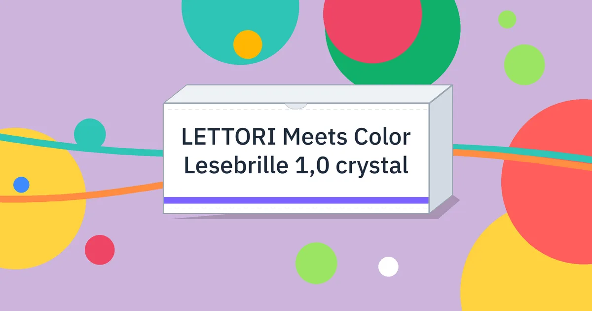 Symbolbild: Packung mit der Aufschrift LETTORI Meets Color Lesebrille 1,0 crystal (PZN 11142223) – Verfügbarkeit und Bezug in Apotheken in Frankfurt am Main