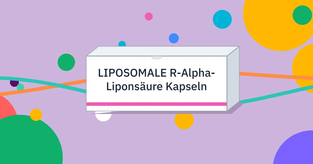 Symbolbild: Packung mit der Aufschrift LIPOSOMALE R-Alpha-Liponsäure Kapseln (PZN 17917228) – Verfügbarkeit und Bezug in Apotheken in Frankfurt am Main