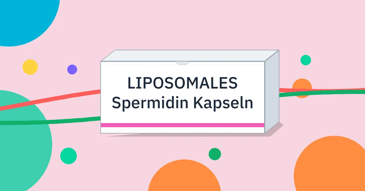 Symbolbild: Packung mit der Aufschrift LIPOSOMALES Spermidin Kapseln (PZN 19536878) – Verfügbarkeit und Bezug in Apotheken in Frankfurt am Main