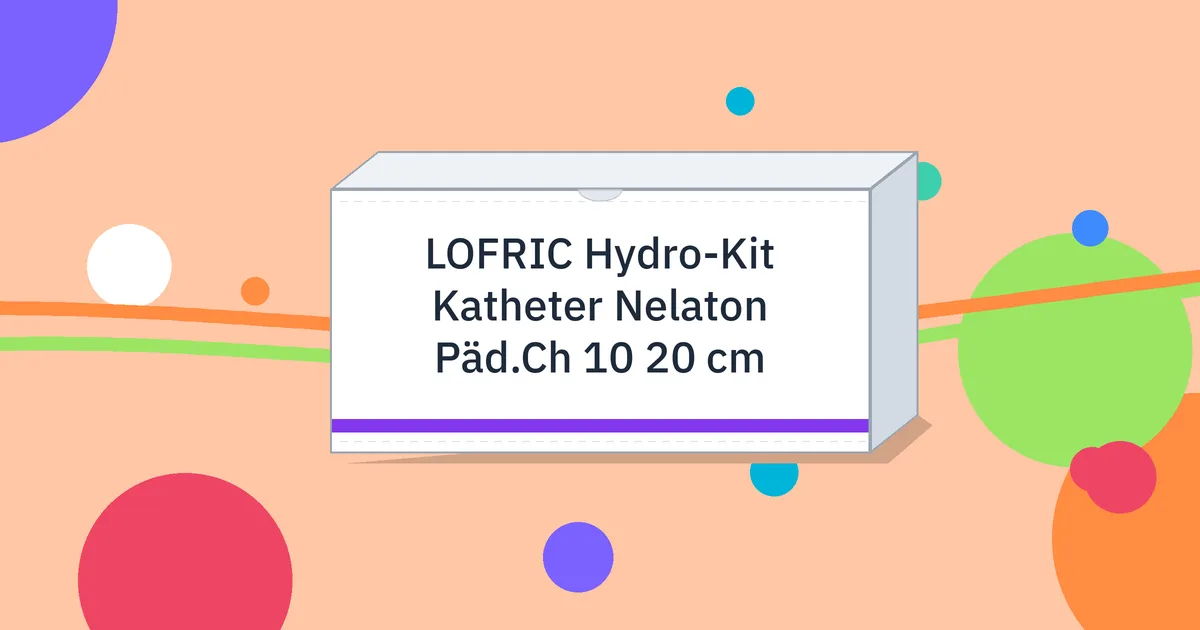 Symbolbild: Packung mit der Aufschrift LOFRIC Hydro-Kit Katheter Nelaton Päd.Ch 10 20 cm (PZN 17153707) – Verfügbarkeit und Bezug in Apotheken in Frankfurt am Main