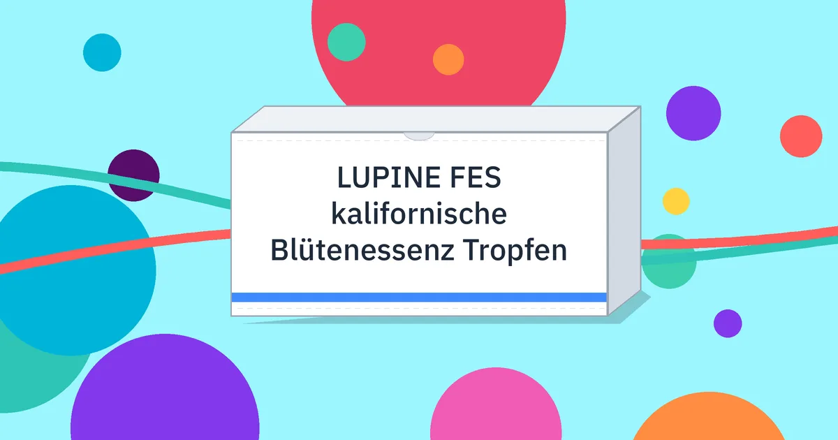 Symbolbild: Packung mit der Aufschrift LUPINE FES kalifornische Blütenessenz Tropfen (PZN 18809972) – Verfügbarkeit und Bezug in Apotheken in Frankfurt am Main