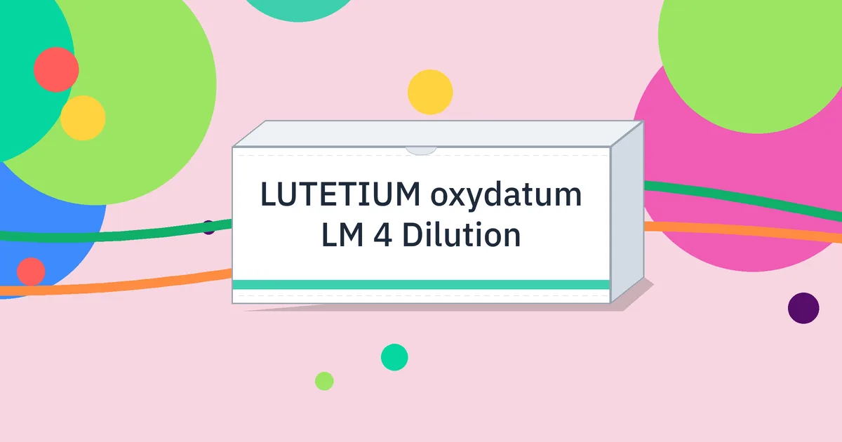 Symbolbild: Packung mit der Aufschrift LUTETIUM oxydatum LM 4 Dilution (PZN 12934707) – Verfügbarkeit und Bezug in Apotheken in Frankfurt am Main