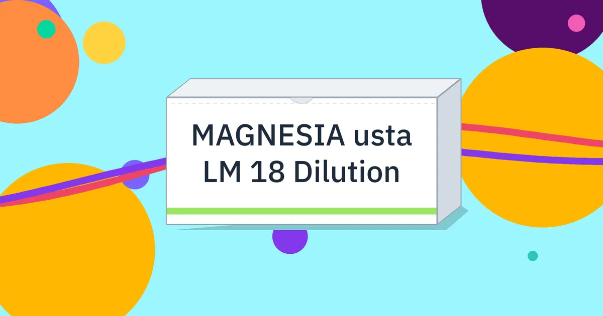 Symbolbild: Packung mit der Aufschrift MAGNESIA usta LM 18 Dilution (PZN 13539019) – Verfügbarkeit und Bezug in Apotheken in Frankfurt am Main