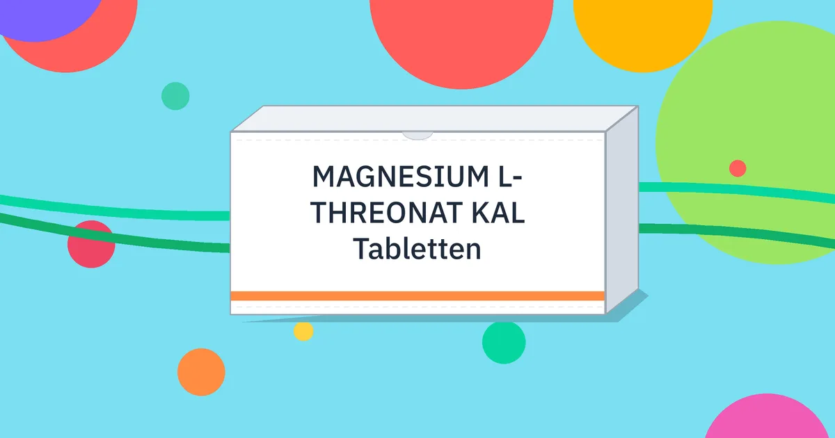 Symbolbild: Packung mit der Aufschrift MAGNESIUM L-THREONAT KAL Tabletten (PZN 19891757) – Verfügbarkeit und Bezug in Apotheken in Frankfurt am Main