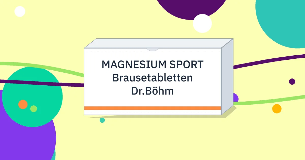 Symbolbild: Packung mit der Aufschrift MAGNESIUM SPORT Brausetabletten Dr.Böhm (PZN 04036621) – Verfügbarkeit und Bezug in Apotheken in Frankfurt am Main