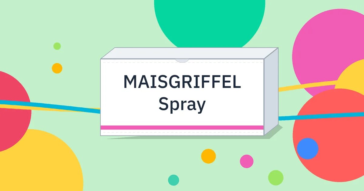 Symbolbild: Packung mit der Aufschrift MAISGRIFFEL Spray (PZN 11873872) – Verfügbarkeit und Bezug in Apotheken in Frankfurt am Main