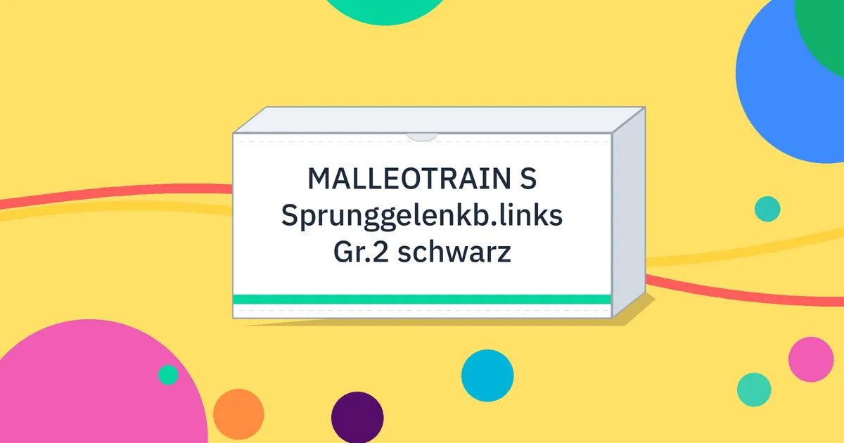 Symbolbild: Packung mit der Aufschrift MALLEOTRAIN S Sprunggelenkb.links Gr.2 schwarz (PZN 10220599) – Verfügbarkeit und Bezug in Apotheken in Frankfurt am Main