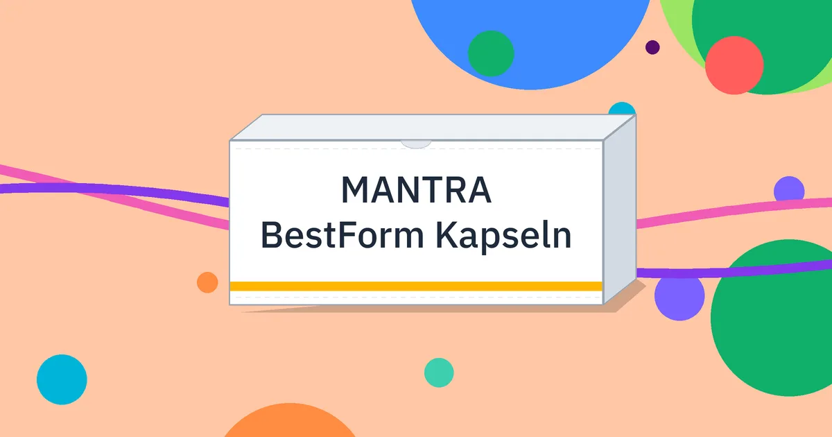Symbolbild: Packung mit der Aufschrift MANTRA BestForm Kapseln (PZN 01135274) – Verfügbarkeit und Bezug in Apotheken in Frankfurt am Main