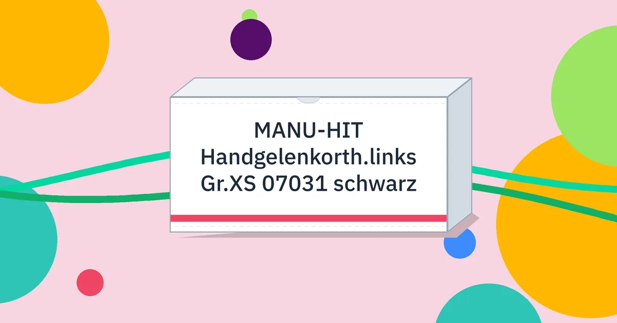 Symbolbild: Packung mit der Aufschrift MANU-HIT Handgelenkorth.links Gr.XS 07031 schwarz (PZN 00057017) – Verfügbarkeit und Bezug in Apotheken in Frankfurt am Main