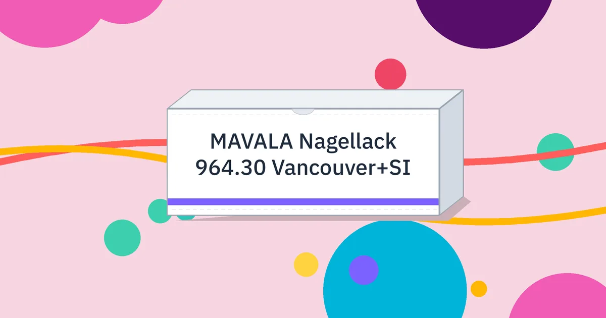 Symbolbild: Packung mit der Aufschrift MAVALA Nagellack 964.30 Vancouver+SI (PZN 17969544) – Verfügbarkeit und Bezug in Apotheken in Frankfurt am Main