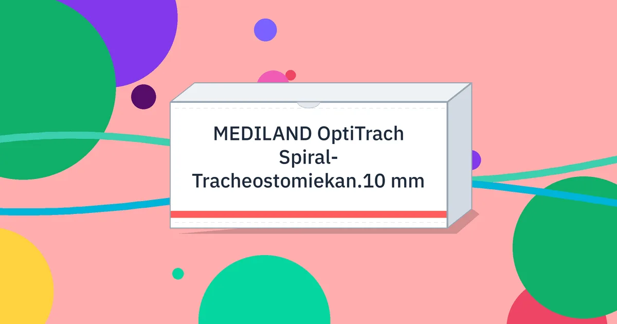 Symbolbild: Packung mit der Aufschrift MEDILAND OptiTrach Spiral-Tracheostomiekan.10 mm (PZN 11710377) – Verfügbarkeit und Bezug in Apotheken in Frankfurt am Main