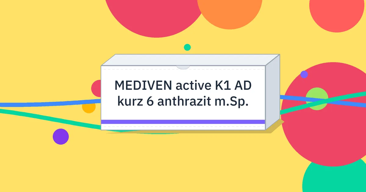 Symbolbild: Packung mit der Aufschrift MEDIVEN active K1 AD kurz 6 anthrazit m.Sp. (PZN 14553116) – Verfügbarkeit und Bezug in Apotheken in Frankfurt am Main