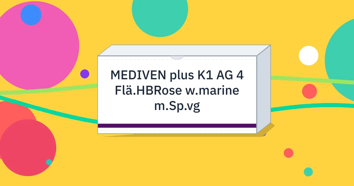 Symbolbild: Packung mit der Aufschrift MEDIVEN plus K1 AG 4 Flä.HBRose w.marine m.Sp.vg (PZN 15914711) – Verfügbarkeit und Bezug in Apotheken in Frankfurt am Main